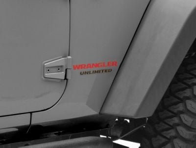 Jeep Licensed by RedRock Jeep Wrangler Side Logo; Red J181432 (97-06 ...
