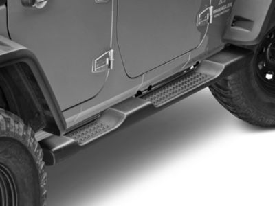 Mopar Jeep Wrangler Factory Style Molded Side Step Bars; Black ...