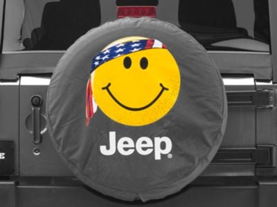 Mopar Jeep Wrangler Smiley Face with Bandana Jeep Spare Tire Cover ...