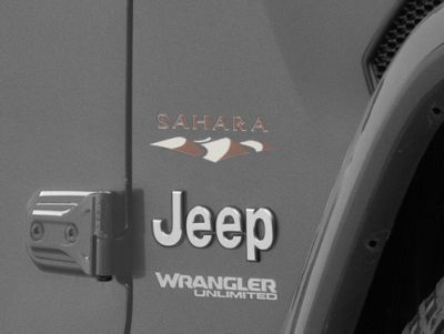 Jeep Licensed by RedRock Jeep Wrangler Sahara Logo; Dark J181434 (87-18 ...