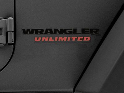 Jeep Licensed by RedRock Jeep Wrangler Wrangler Side Logo; Red J163330 ...