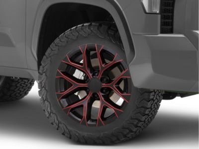 Tundra PR177 Gloss Black Red Milled 6-Lug Wheel; 20x9; 24mm Offset (22 ...
