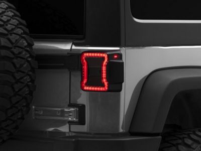 Raxiom Jeep Wrangler LED Tail Lights; Red Housing; Smoked Lens J181427 ...