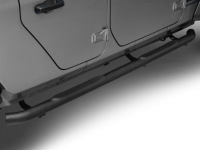 RedRock Jeep Gladiator 3-Inch Round Side Step Bars; Textured Black ...