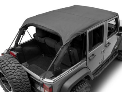 RedRock Jeep Wrangler Extended Bikini Top; Black Diamond J181977 (11-18 ...