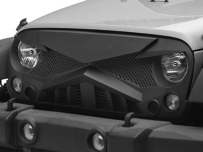 RedRock Jeep Wrangler Hawk Grille; Matte Black J183263 (07-18 Jeep ...