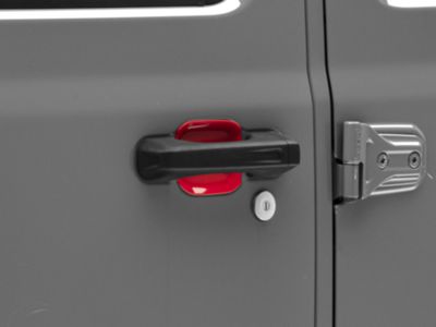RedRock Jeep Wrangler Exterior Door Handle Recess Trim; Red J167197 (18 ...