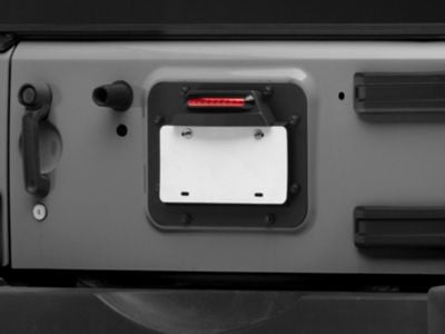 RedRock Jeep Wrangler License Plate Relocation Kit w/LED Third Brake ...
