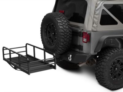 RedRock Jeep Wrangler Hitch Mounted Cargo Rack; 12-Inch XL J101202 ...
