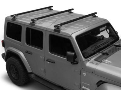 Rhino-Rack Jeep Wrangler Heavy Duty RCL 3-Bar Backbone Roof Rack; Black ...