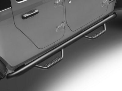 Rough Country Jeep Gladiator Wheel to Wheel Nerf Side Step Bars; Black ...