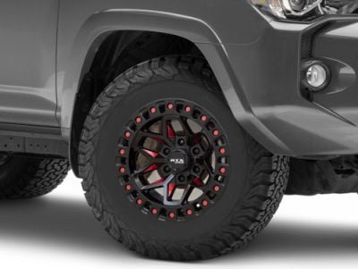 RTX Offroad Wheels Toyota 4-Runner Zion Black Milled Red 6-Lug Wheel ...