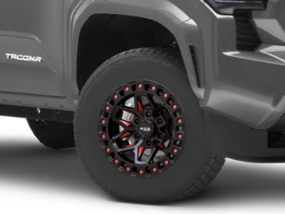 RTX Offroad Wheels Tacoma Zion Black Milled Red 6-Lug Wheel; 17x9; 0mm ...
