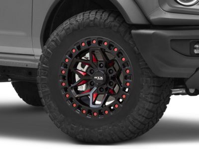 RTX Offroad Wheels Bronco Zion Black Milled Red 6-Lug Wheel; 18x9; 0mm ...