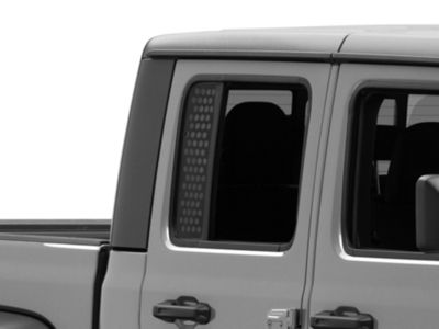 SEC10 Jeep Gladiator Small Punched Rear Window Decal; Gloss Black ...