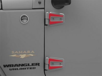 SEC10 Jeep Wrangler Hinge Accent Decal; Red J194088 (07-18 Jeep ...
