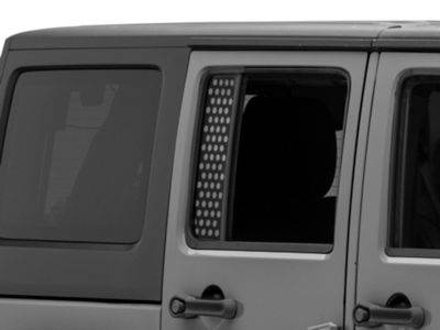 SEC10 Jeep Wrangler Small Punched Rear Window Decal; Gloss Black ...