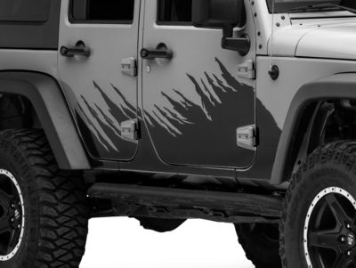 SEC10 Jeep Wrangler Tire Shredded Decal; Black J163220 (07-18 Jeep ...