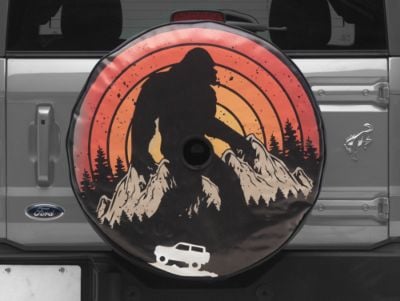 Bronco Sasquatch Bronco Vintage Retro Spare Tire Cover; Black (21-26 ...