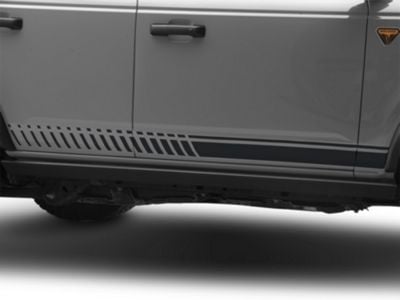 SEC10 Bronco Dashed Rocker Stripes; Matte Black FB29268 (21-24 Bronco ...