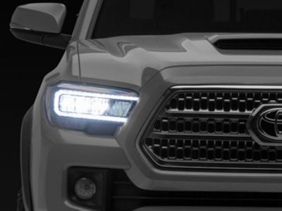 Tacoma Amber Reflector Type Full LED Headlights; Black Housing; Clear ...