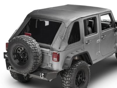 RedRock Jeep Wrangler Fastback 2-in-1 Soft Top; Black Diamond J108533 ...