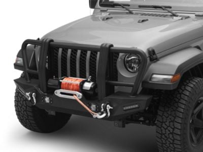 Jeep Gladiator Bumper with Steel Brush Guard; Black (20-25 Jeep Gladiator JT) - Free Shipping